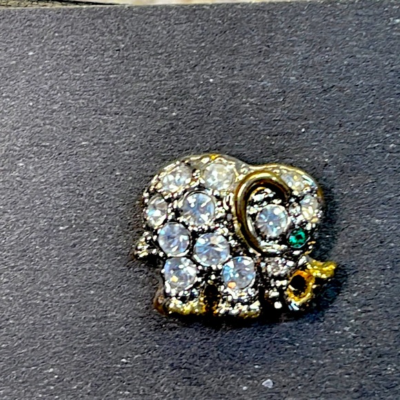 Jewelry | Vintage Elephant Rhinestones Gold Color Pin | Poshmark